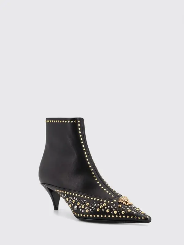 Versace Studded Ankle Boots With Medusa Detail