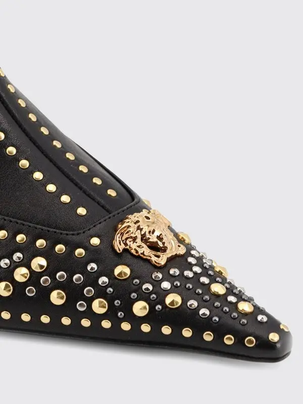 Versace Studded Ankle Boots With Medusa Detail