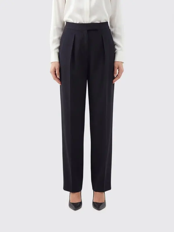 Patrizia Pepe Tailored Cotton Blend Trousers With Contrast Side Stripe
