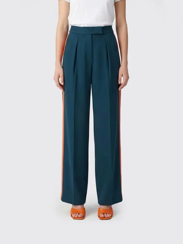 Patrizia Pepe Cotton Blend Tailored Trousers - Blue