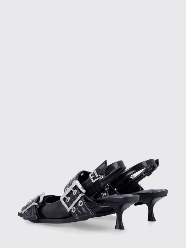 GANNI Leather Blend Slingback Pumps