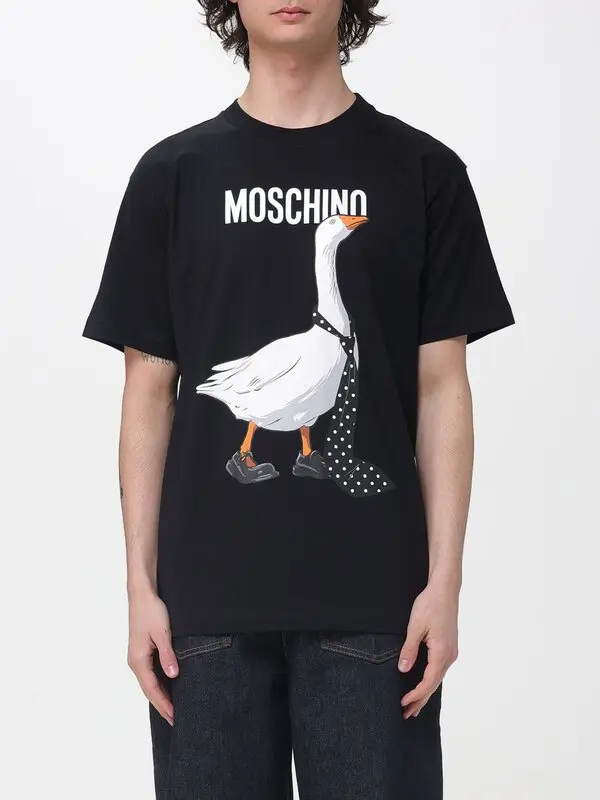 Moschino Cotton T-shirt With Goose Print