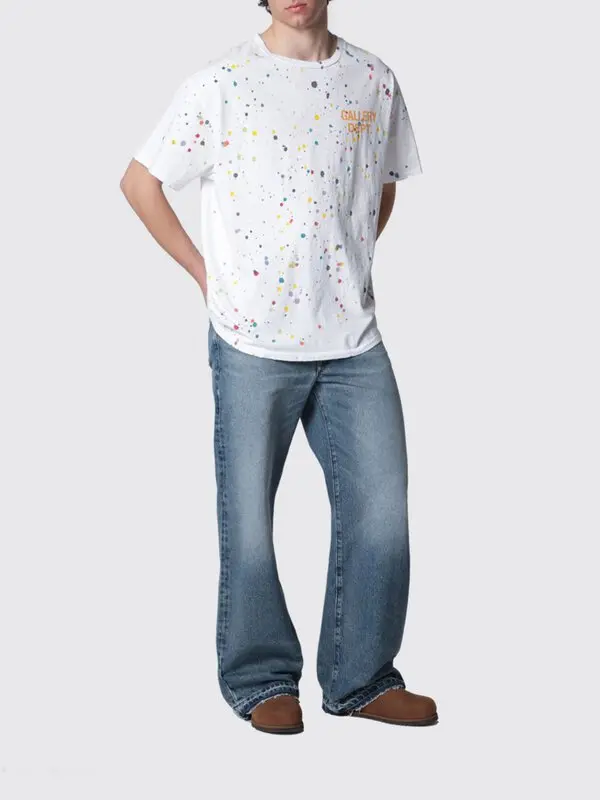 GALLERY DEPT. Printed Logo Cotton Crewneck T-shirt With Dropped Shoulders