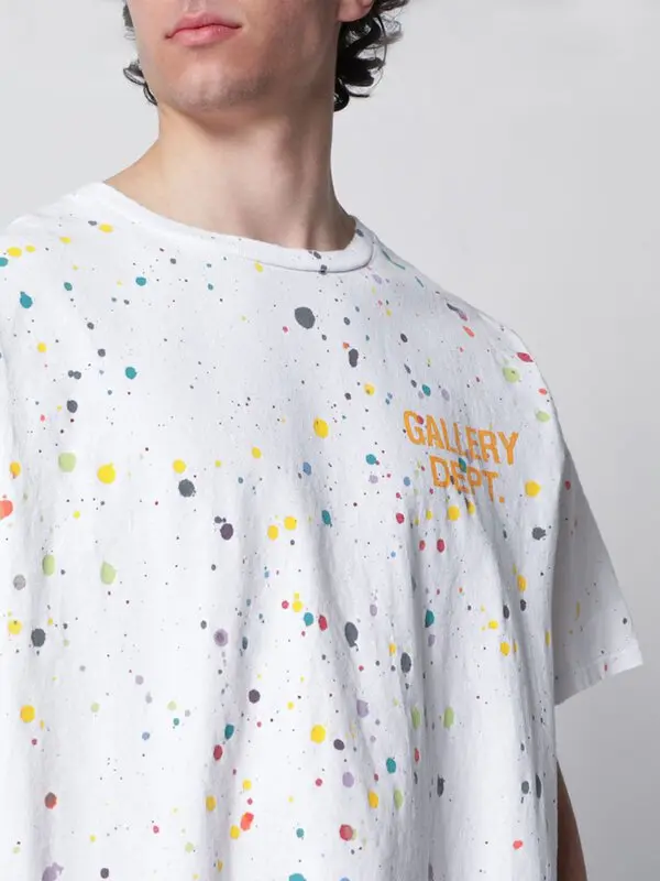 GALLERY DEPT. Printed Logo Cotton Crewneck T-shirt With Dropped Shoulders