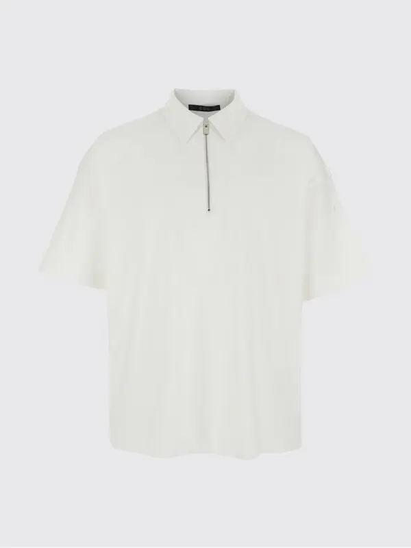 TATRAS Short-sleeved Cotton Polo Shirt With Zip Closure And Dropped Shoulders - White