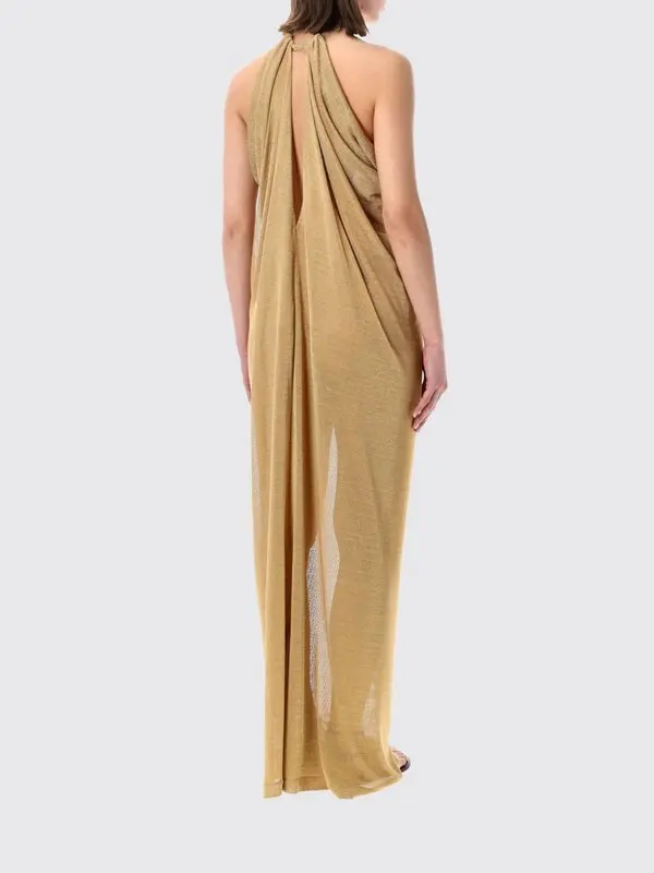 Alberta Ferretti Lurex Halterneck Maxi Dress