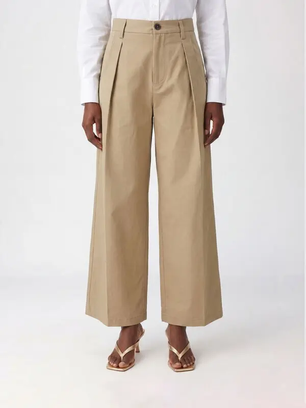 TELA Stretch Cotton Wide-leg Trousers With Belt Loops