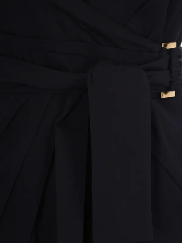 Elisabetta Franchi Stretch Cotton Midi Dress - Black