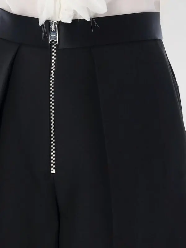 Khaite Wide Leg Trousers With Zip Front