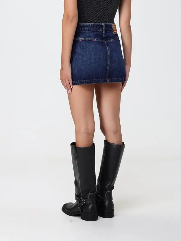 DIESEL® Slim Fit Five-pocket Denim Mini Skirt