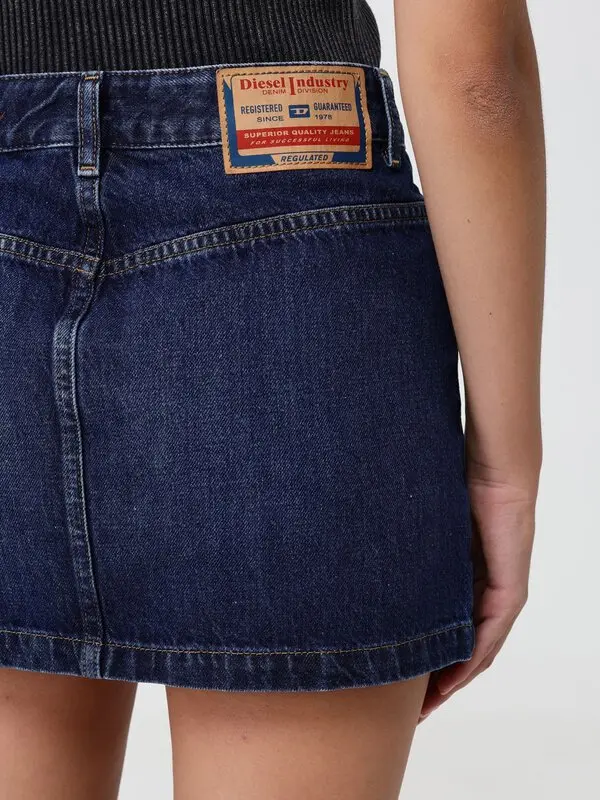 DIESEL® Slim Fit Five-pocket Denim Mini Skirt