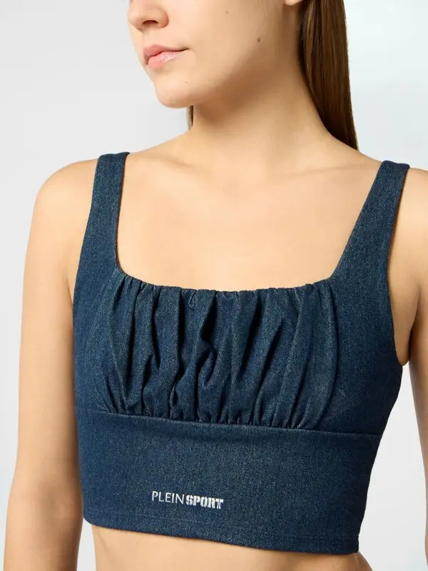 PLEIN SPORT Cropped Sports Top - Blue