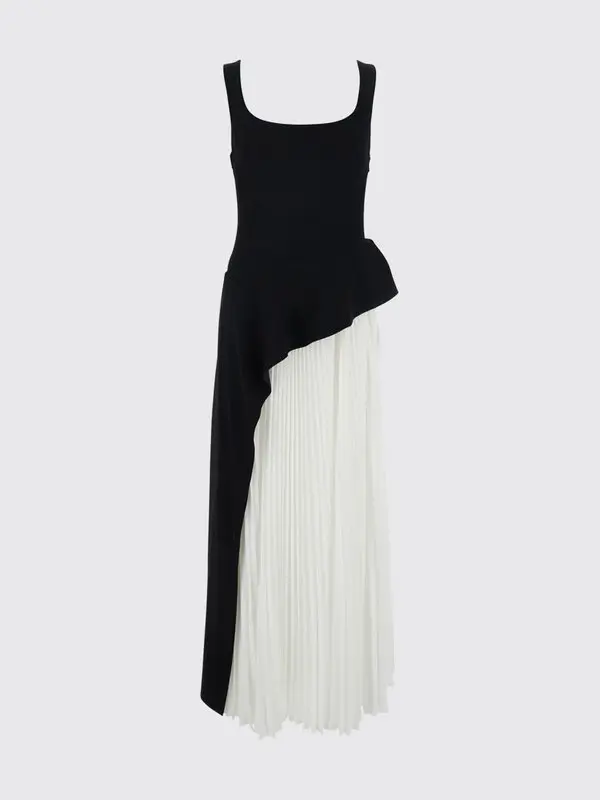 Simkhai Zayla Pleated Cady Midi Evening Dress - Black
