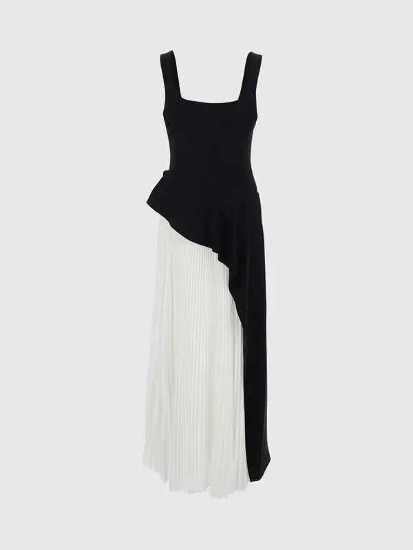 Simkhai Zayla Pleated Cady Midi Evening Dress - Black