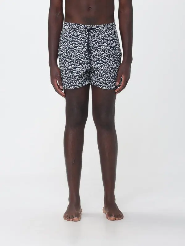 Emporio Armani All-over Logo Polyester Swimsuit - Blue