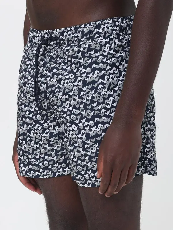 Emporio Armani All-over Logo Polyester Swimsuit - Blue