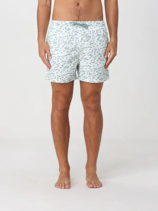 Emporio Armani All-over Logo Print Swim Shorts - Water