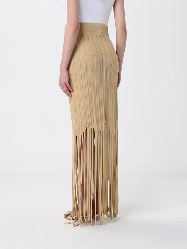 Balmain Fringed Viscose Knit Skirt