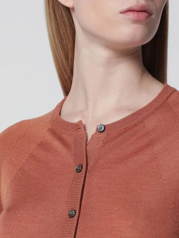 ROBERTO COLLINA Cashmere And Silk Blend Crewneck Cardigan