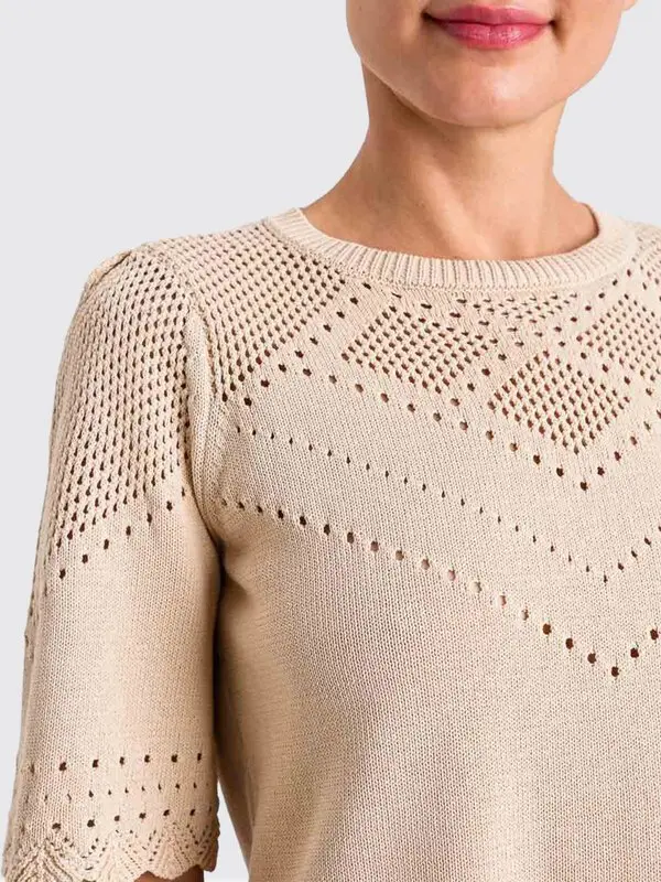 TWINSET Perforated Cotton T-shirts