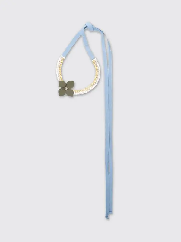 Marni Brass And Rhinestone Flower Choker Necklace - Fa01