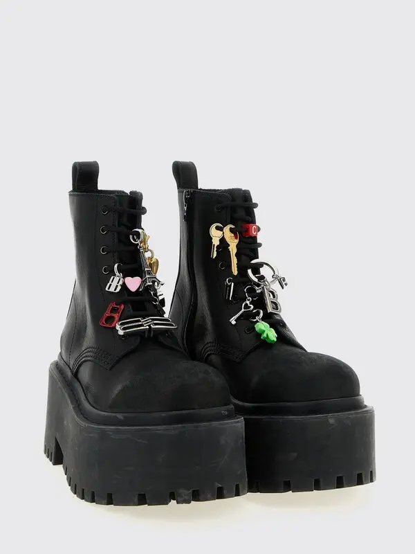 Balenciaga Strike Platform Ankle Boots With Charms