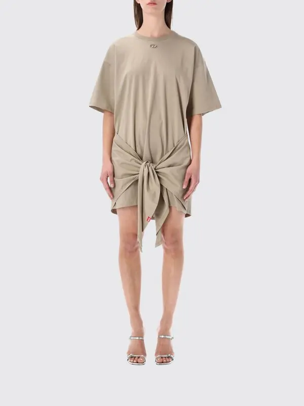 DIESEL® Knotted T-shirt Dress - Beige