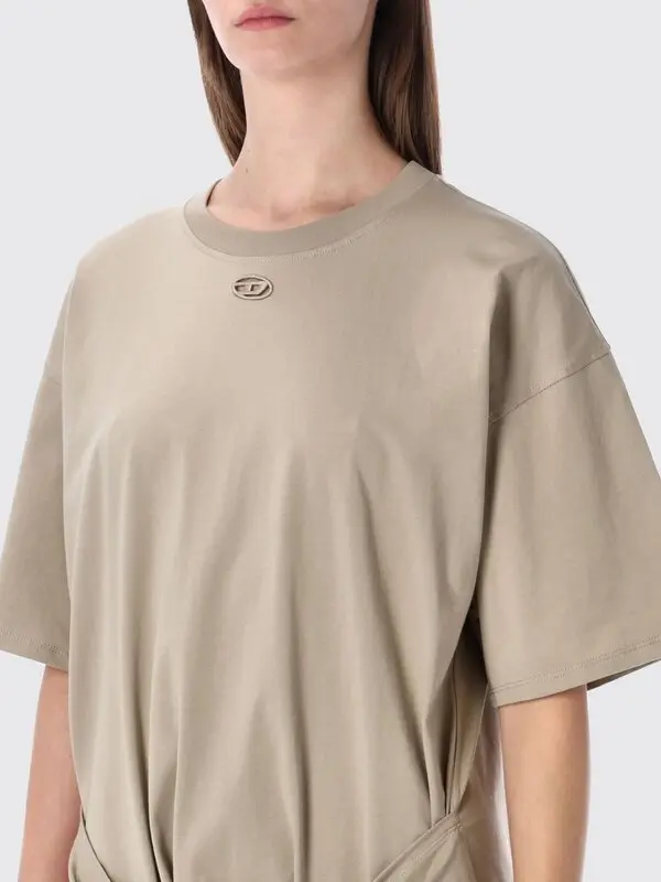 DIESEL® Knotted T-shirt Dress - Beige