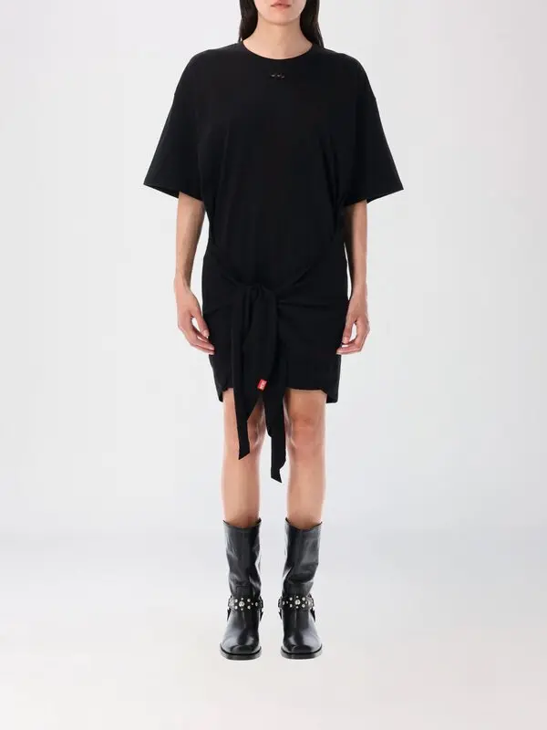 DIESEL® T-shirt Dress With Tie Detail - Black