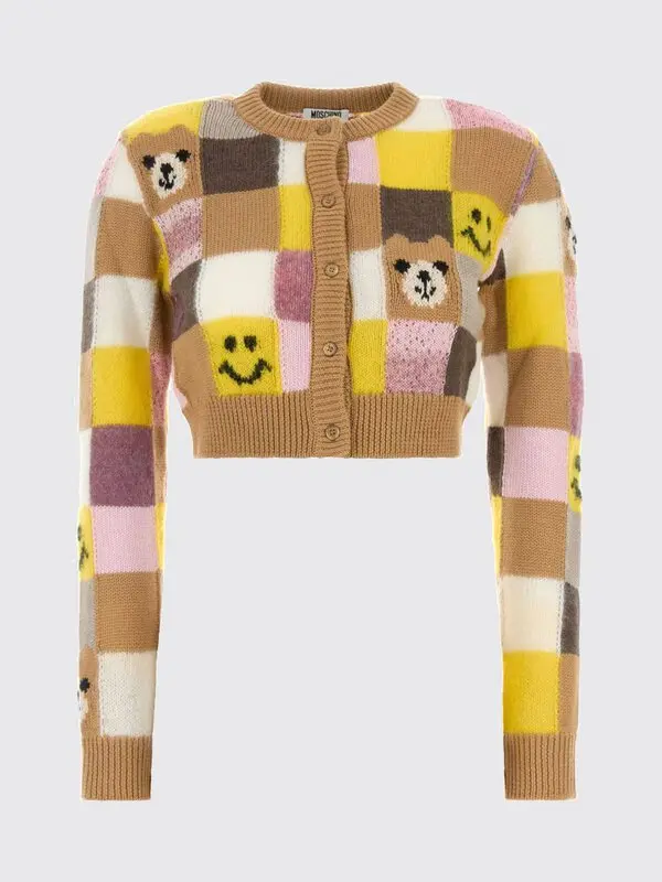 Moschino Teddy Cotton Crop Cardigan - Multicolor
