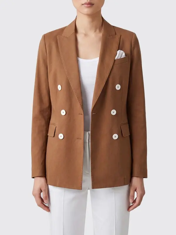CIRCOLO 1901 Double-breasted Cropped Slim Fit Stretch-cotton Blazer