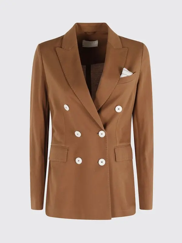 CIRCOLO 1901 Double-breasted Cropped Slim Fit Stretch-cotton Blazer