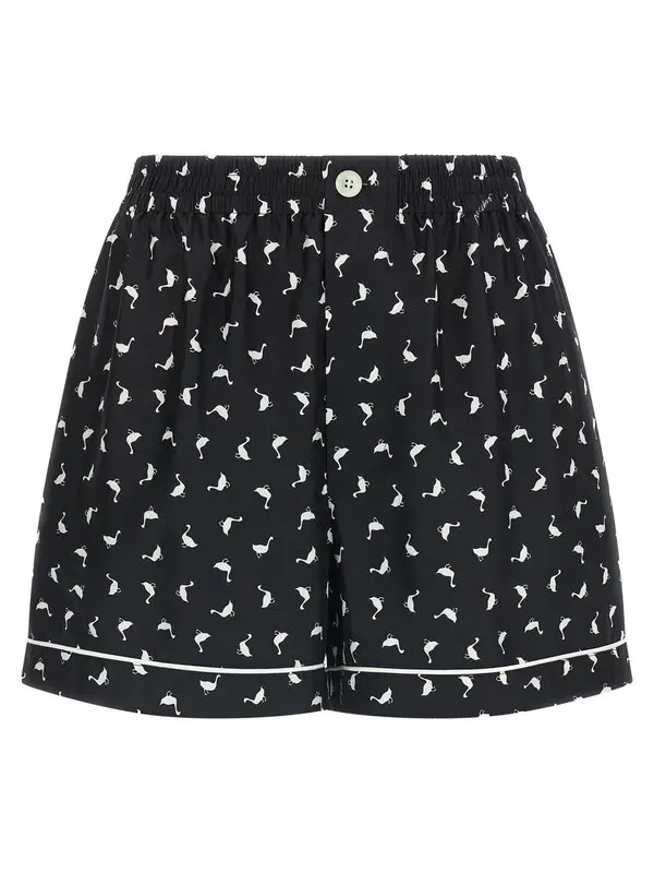 Moschino Printed Silk Shorts - White