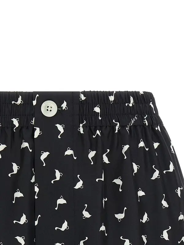 Moschino Printed Silk Shorts - White