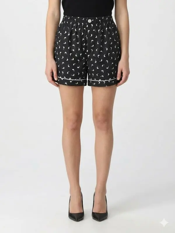 Moschino Printed Silk Shorts - White