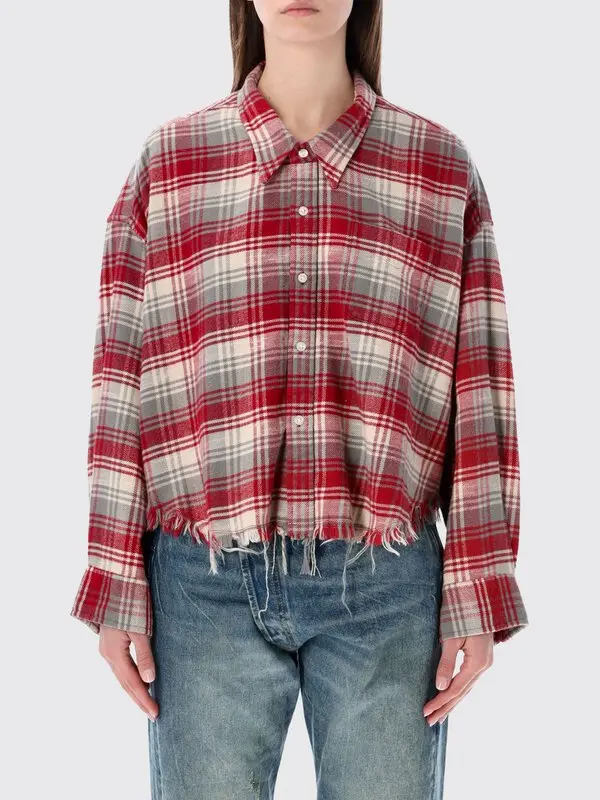 R13 Cotton Check Print Shirt - Red
