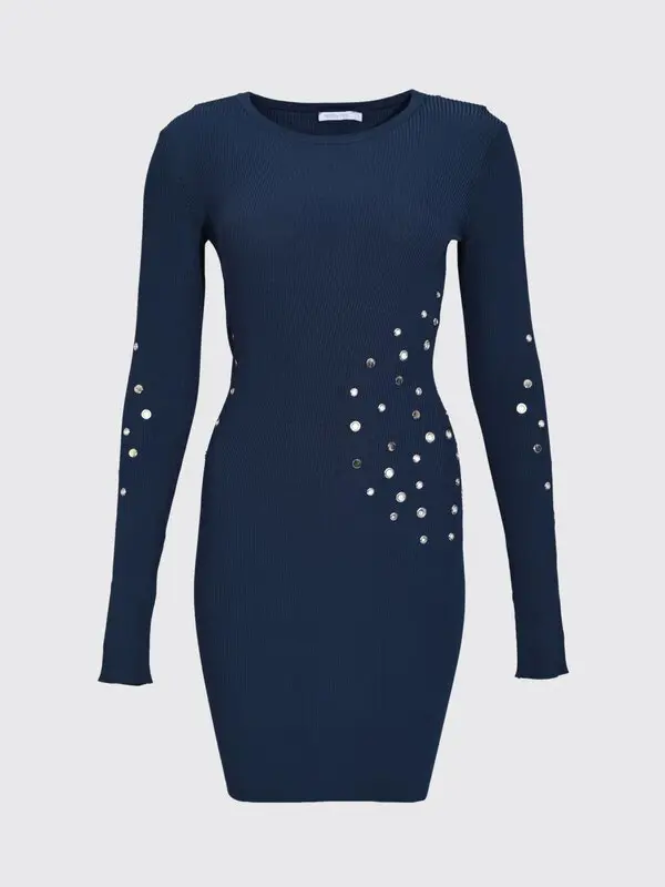 Patrizia Pepe Long Sleeve Mini Dress With Metal Eyelets
