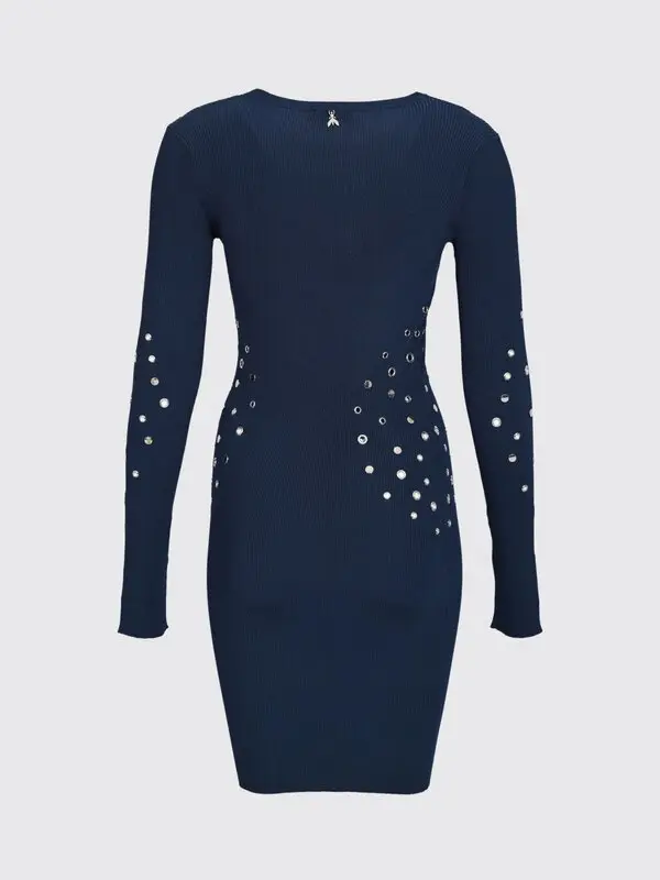 Patrizia Pepe Long Sleeve Mini Dress With Metal Eyelets