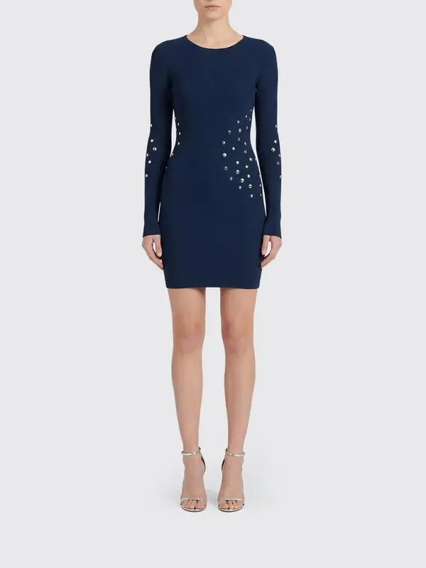 Patrizia Pepe Long Sleeve Mini Dress With Metal Eyelets
