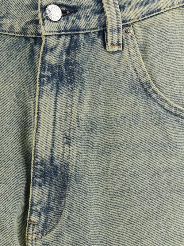 SUNFLOWER 5-pocket Cotton Denim Knee-length Shorts