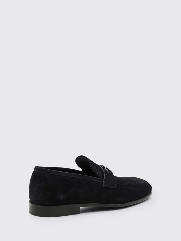 FERRAGAMO Gancini Embossed Suede Loafers