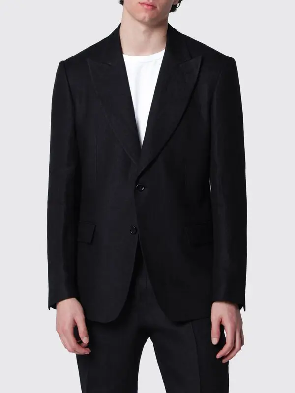 LARDINI Single-breasted Linen Blazer With Peak Lapels