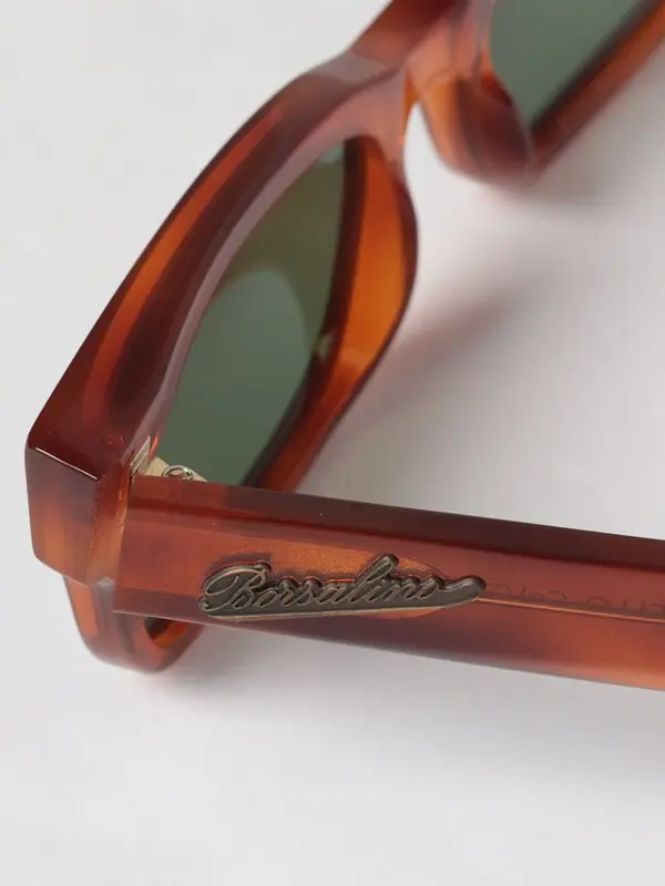 OPHY X BORSALINO Marcello Rectangular Acetate Sunglasses With Logo - Leather