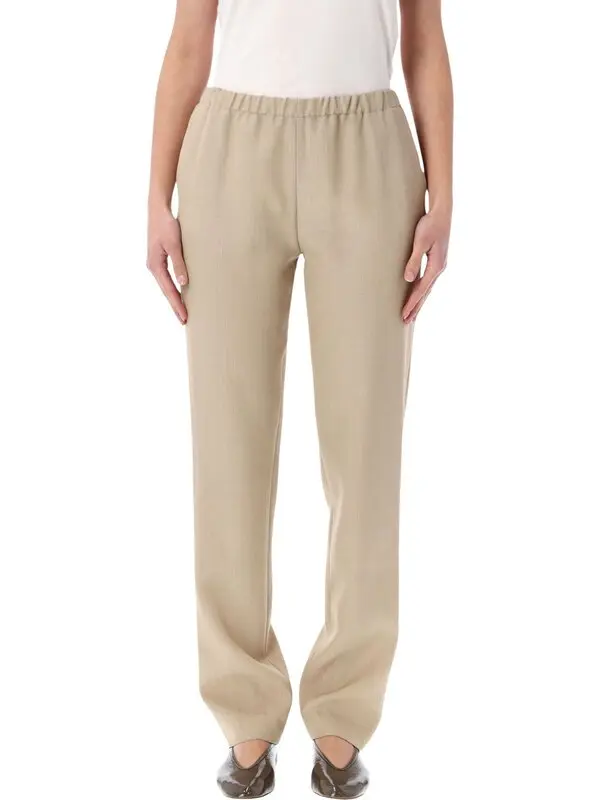 Loulou De Saison Lou Lou Studio Virgin Wool Blend Trousers - Beige