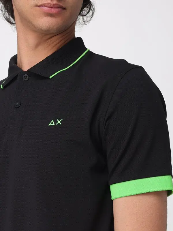 SUN 68 Cotton Polo Shirt - Black