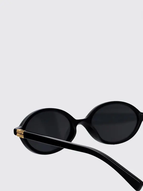 Miu Miu Oval Frame Sunglasses - Black