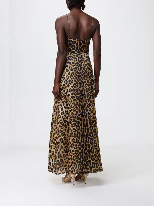 Alberta Ferretti Animal Print Silk Long Dress