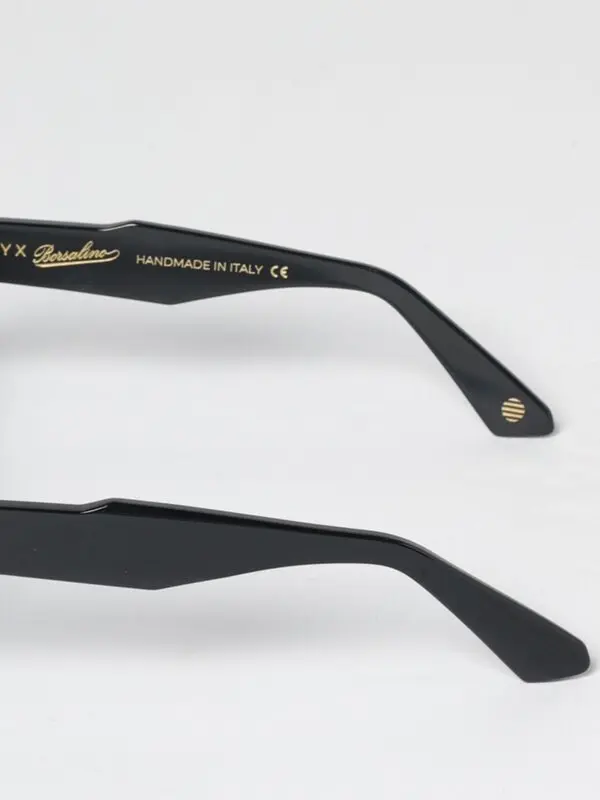 OPHY X BORSALINO Alain Rectangular Acetate Sunglasses - Black