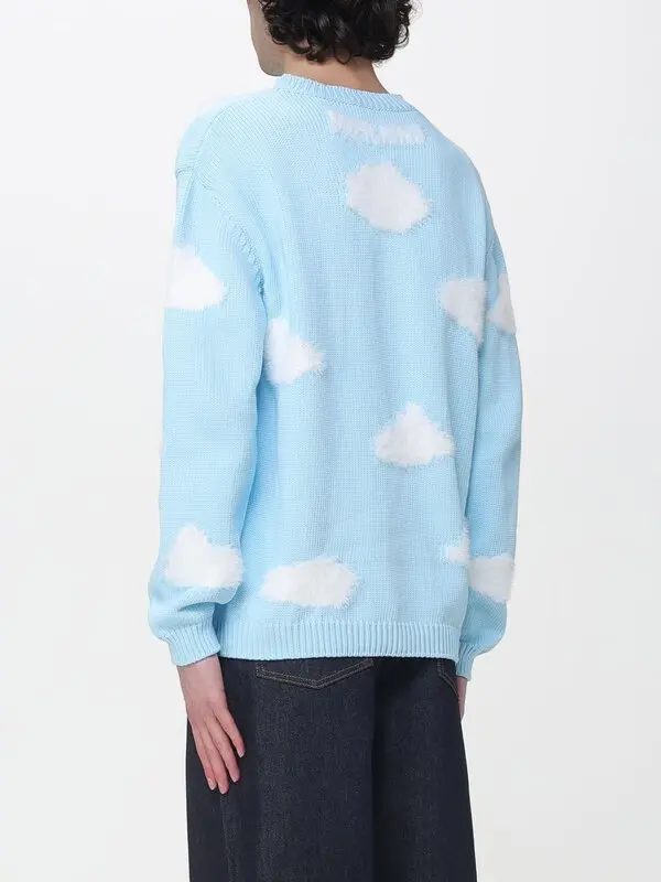 Moschino Cotton Blend Sweater With Cloud Appliqu