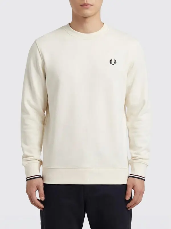 Fred Perry Cotton Crew-neck Sweatshirt With Logo